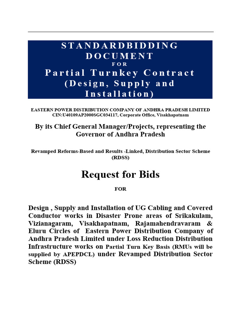 Request for Bids: UG Cabling Project | PDF | Joint Venture | Legal ...