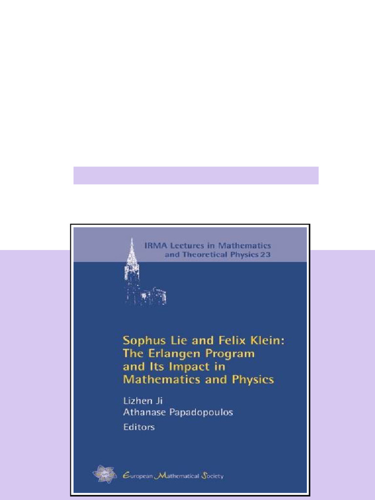 (Ebook) Sophus Lie and Felix Klein: The Erlangen Program and Its Impact ...