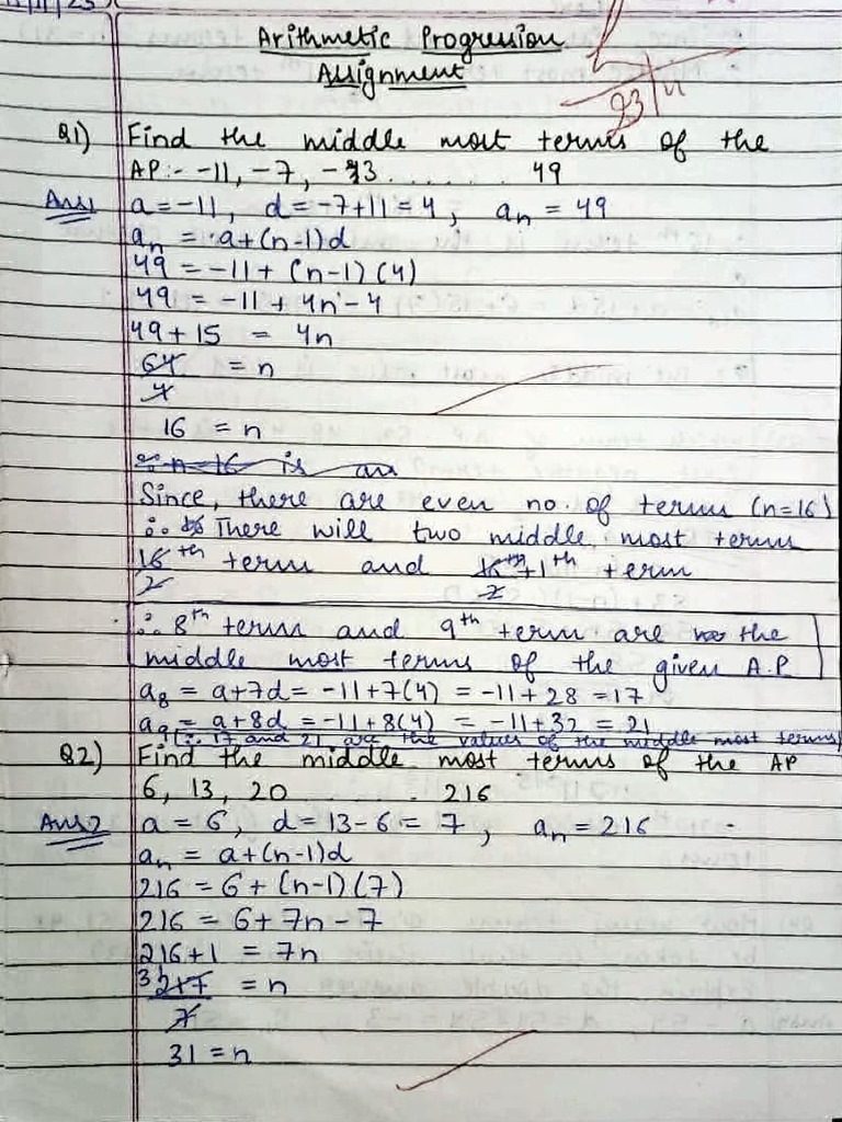 Arithmetic Progression Problems and Solutions | PDF