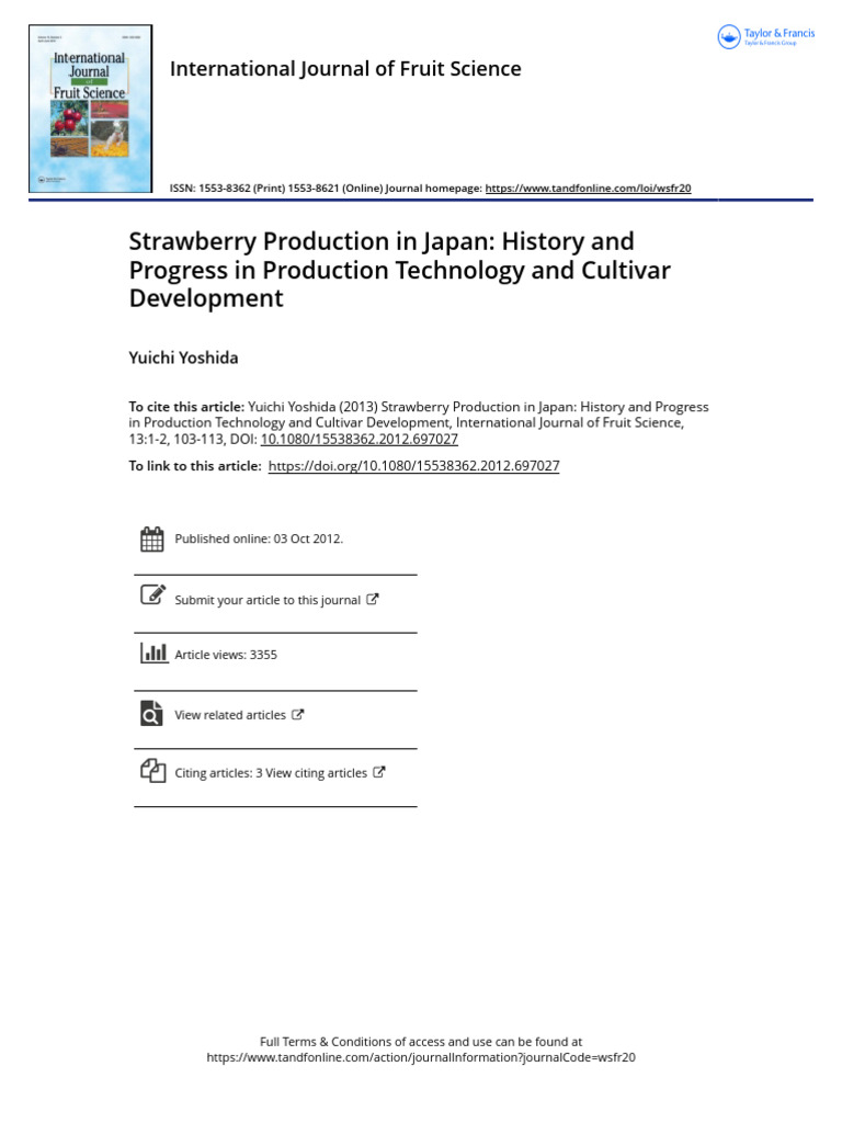Strawberry Production in Japan History and Progress in Production ...
