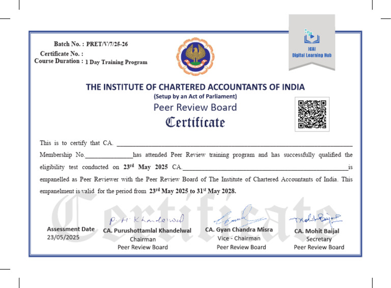 Peer Review Certification for CA Members | PDF