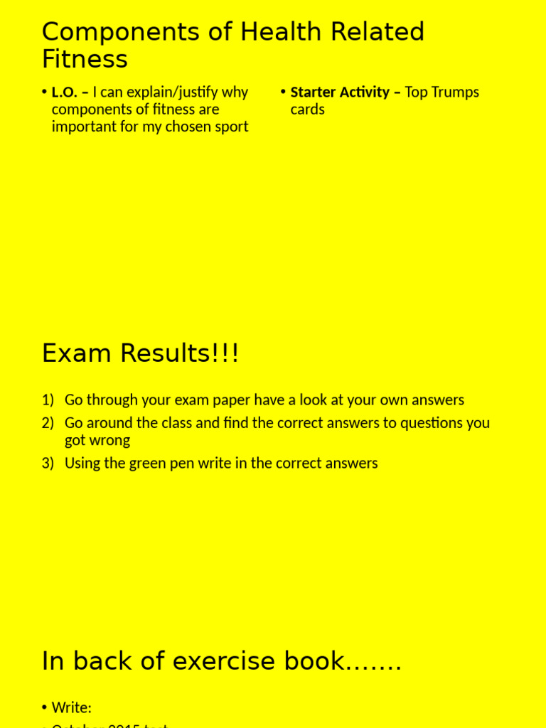 Components of Health Related Fitness | PDF