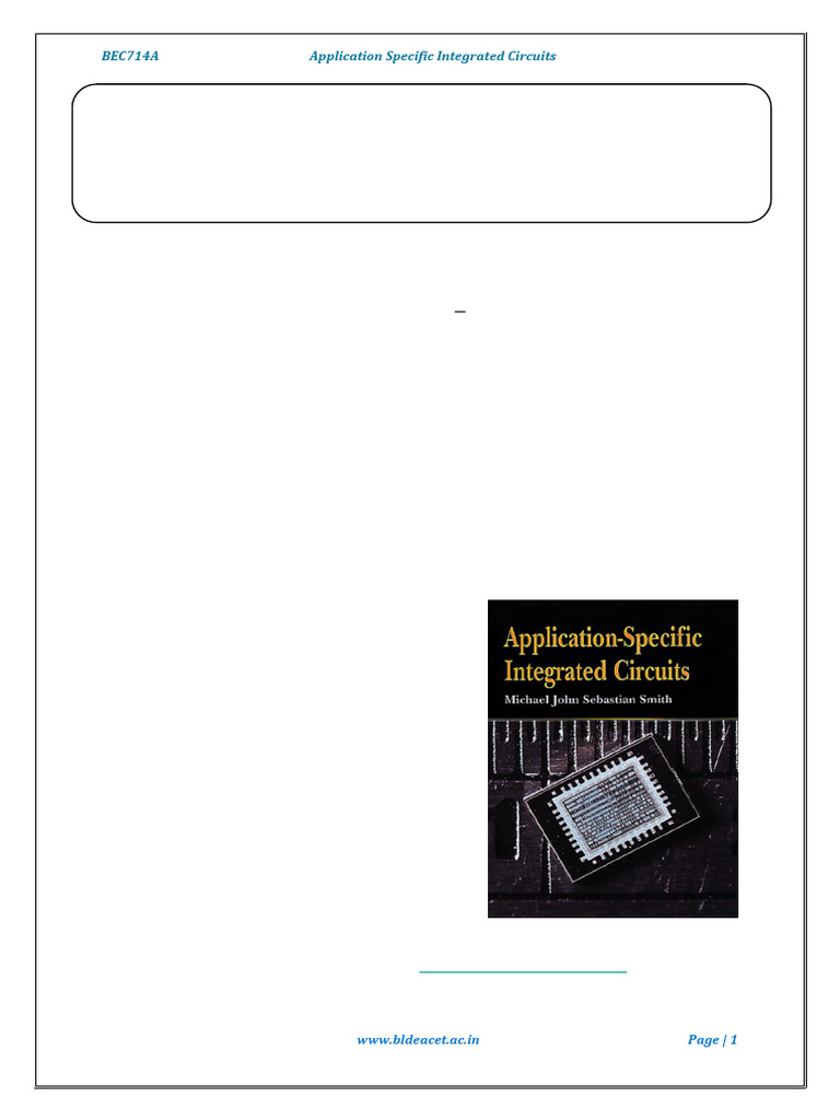Bec714a Asic Notes Module 1 | PDF | Integrated Circuit | Read Only Memory