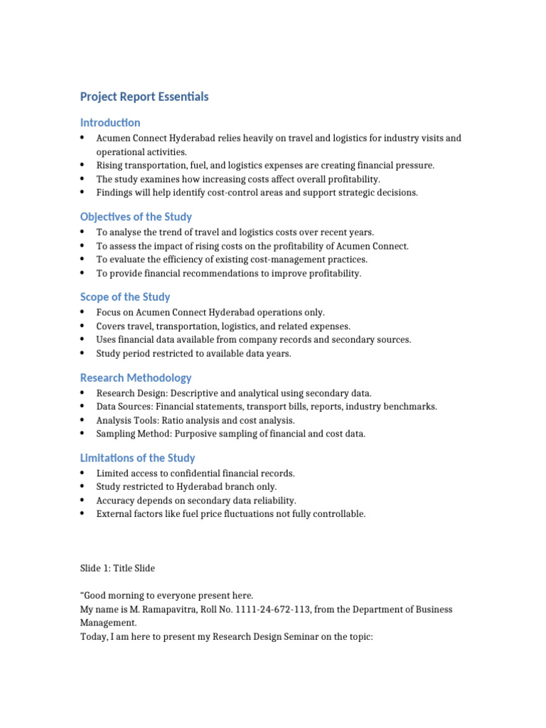 Project Study Sections v2 | PDF | Logistics | Cost Accounting