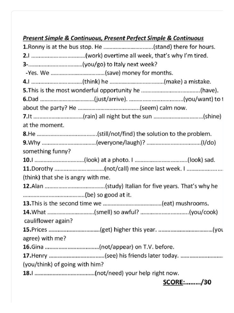 PRESENT TENSES_ English ESL Worksheets PDF & Doc | PDF