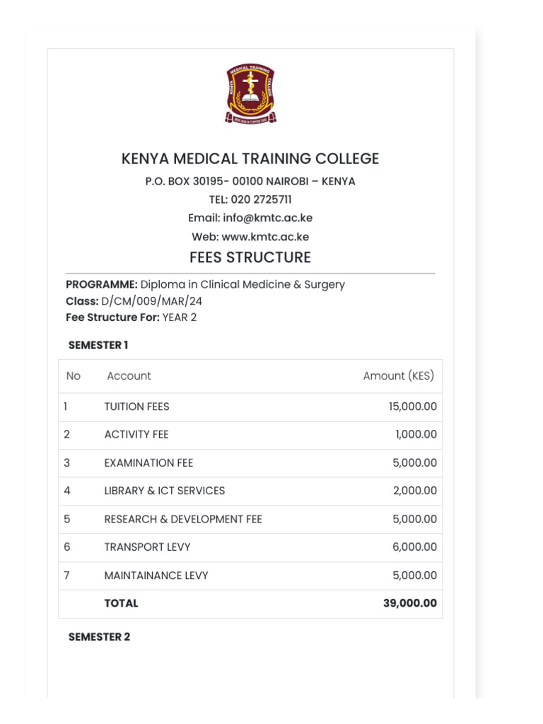 Year 2 Fee Structure | PDF
