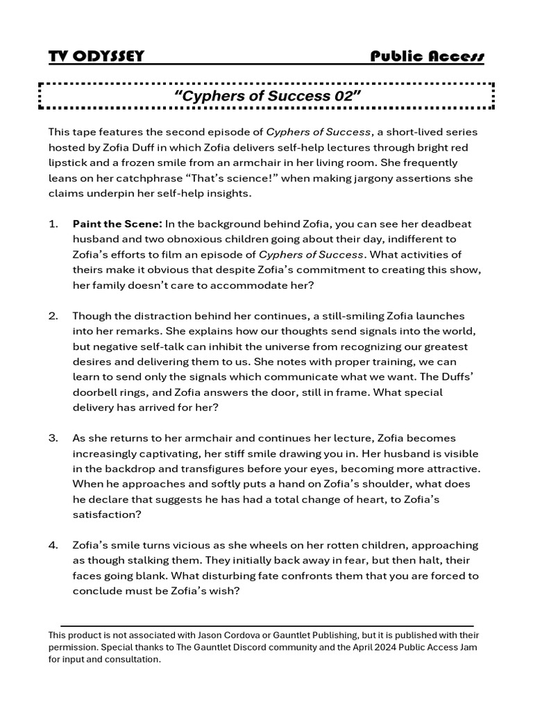 Odyssey Tape - Cyphers of Success 02 v1.0 | PDF