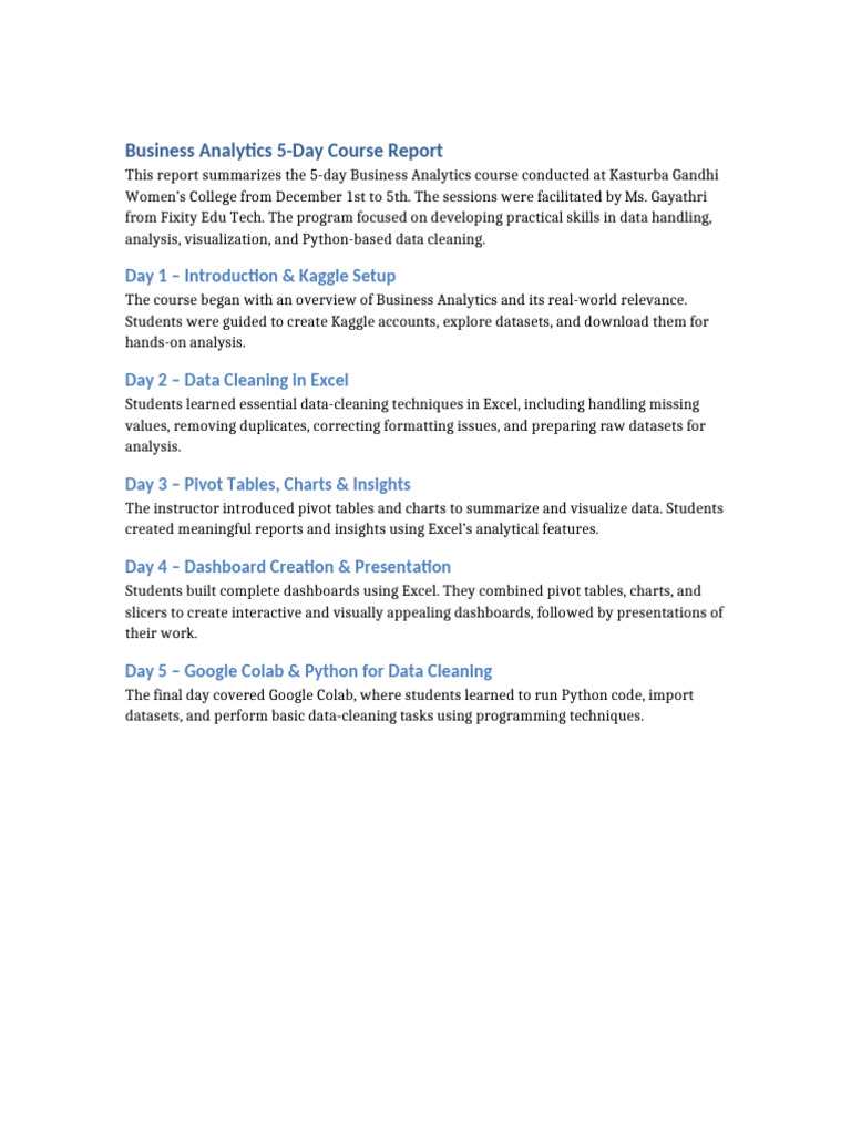 Business Analytics Report Final | PDF