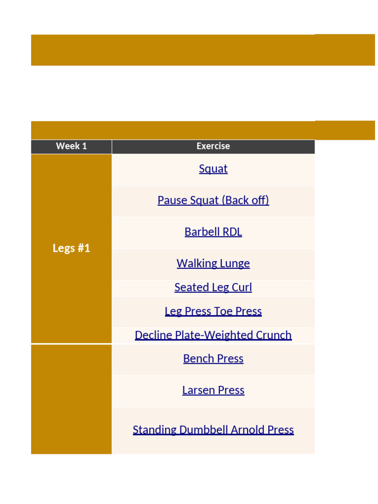 Jeff's 6-Week Workout Plan | PDF | Weight Training | Strength Training