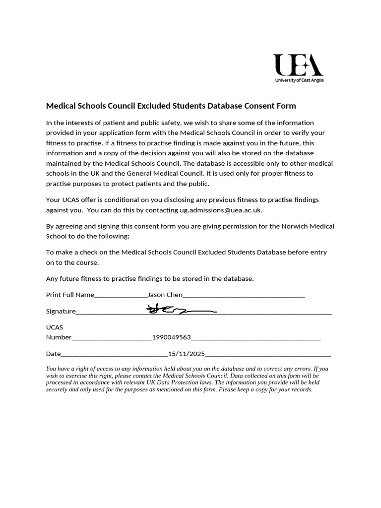 Medical Schools Council Consent Form | PDF