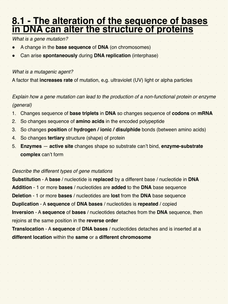 8 - The Control of Gene Expression (Notes) 2 | PDF | Gene | Dna
