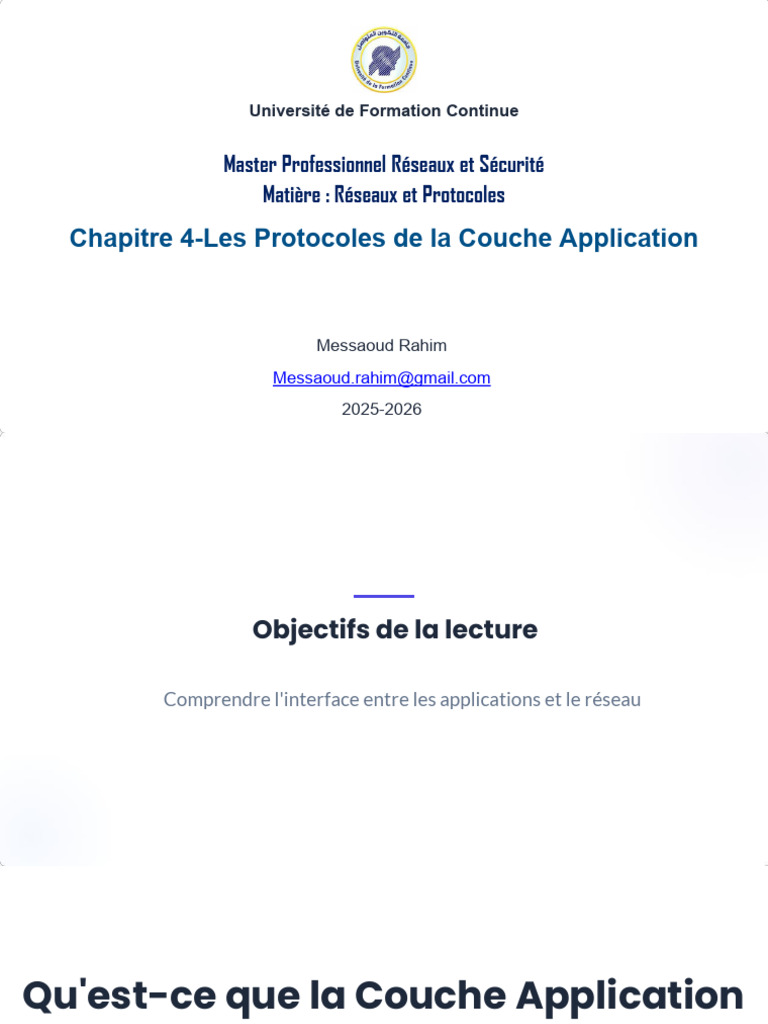 Protocoles de la Couche Application OSI | PDF | Internet | Internet et Web