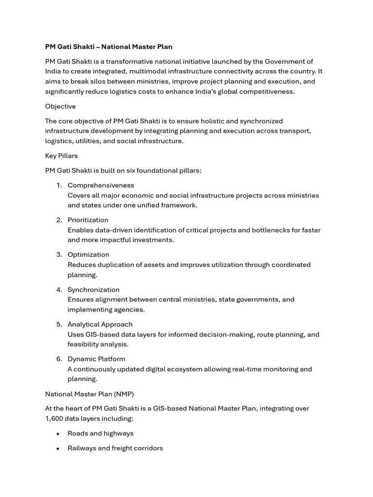 PM Gati Shakti: India's Infrastructure Revolution | PDF ...