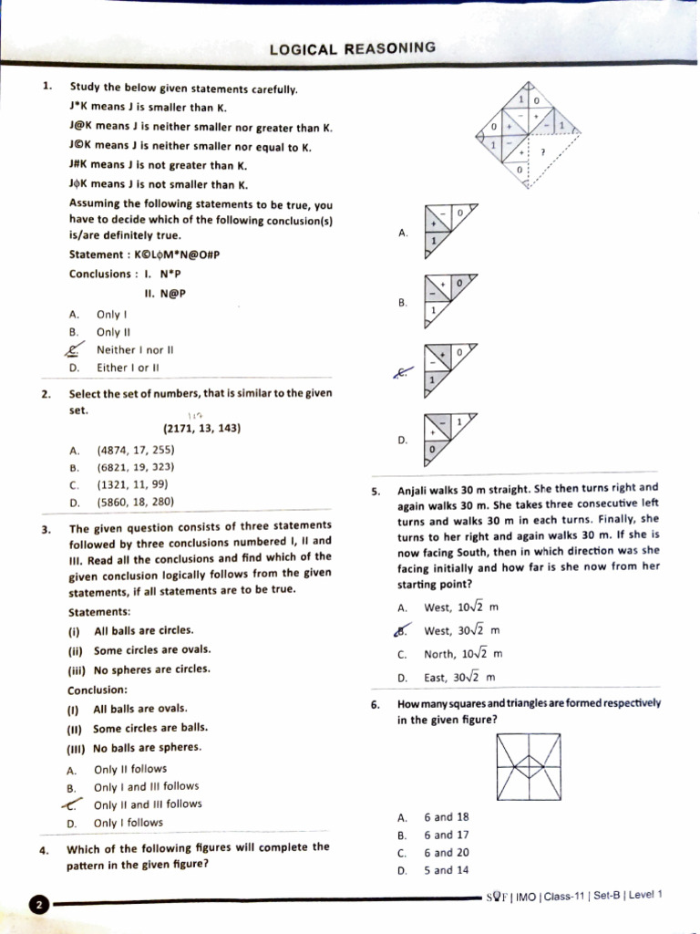 Logical Reasoning and Mathematical Problems | PDF | Sphere | Mathematics