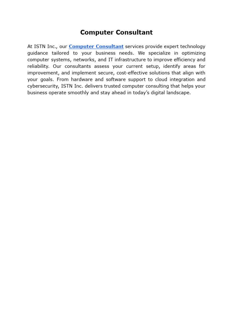 Computer Consultant | PDF
