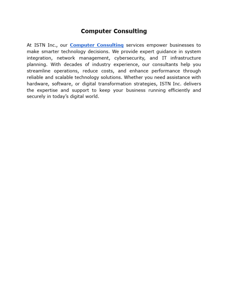 Expert Computer Consulting Services | PDF