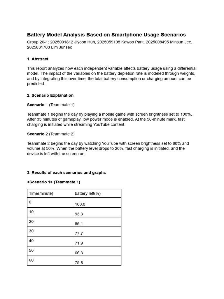 Smartphone Battery Usage Modeling | PDF | Variable (Mathematics) | Integral