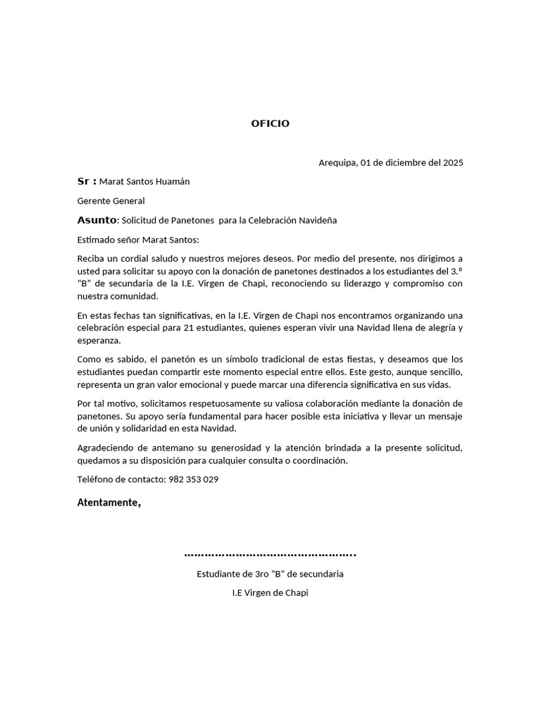 Oficio Sr Marat 3v2 | PDF