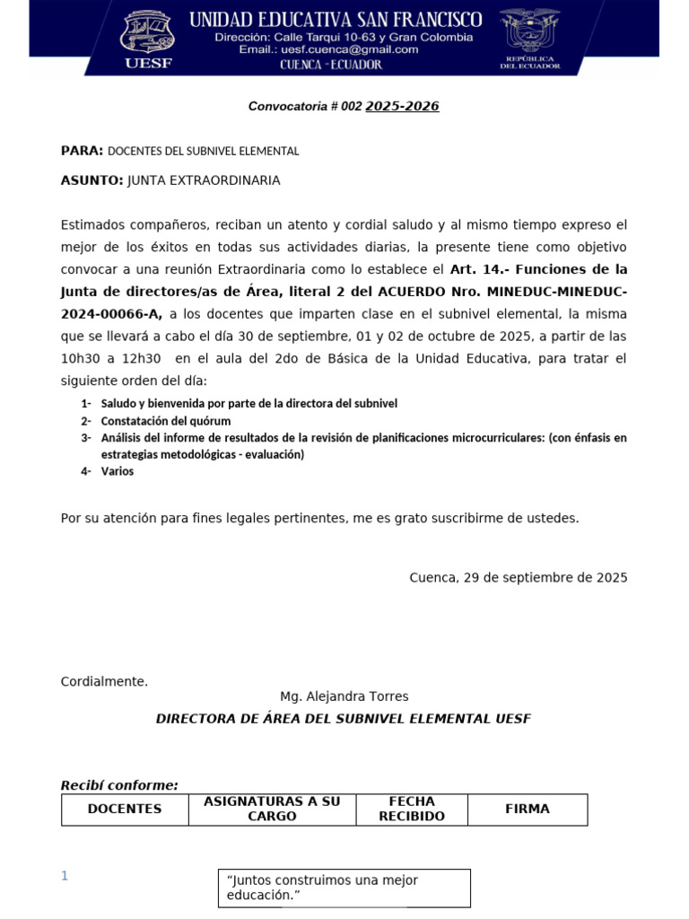 Convocatoria 2 Subnivel Media. | PDF