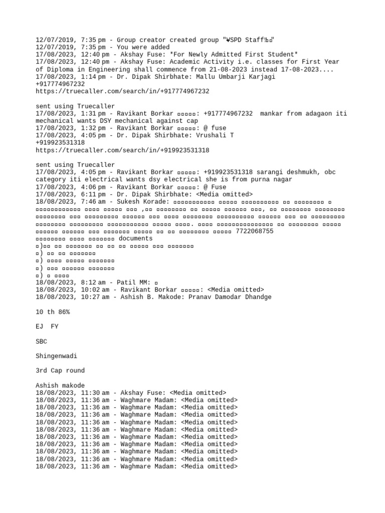 WhatsApp Chat With ?VSPD Staff | PDF