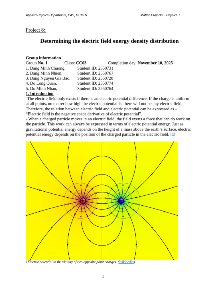 Determining The Electric Field Energy Density Distribution | PDF ...