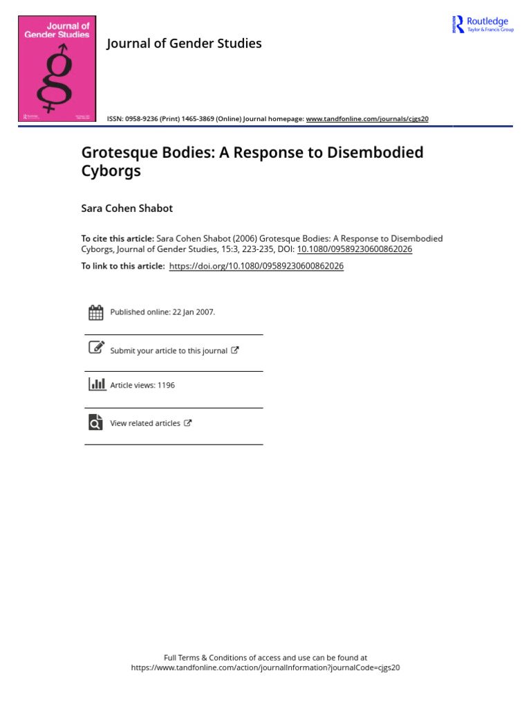 Grotesque Bodies vs. Cyborgs in Feminism | PDF | Postmodernism ...