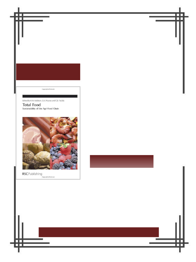 Total Food Sustainability of the Agri Food Chain 1st Edition Keith W ...