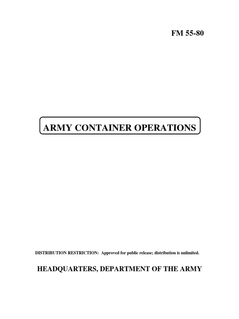 FM 55 80 Army Container Operations AUG97 | PDF