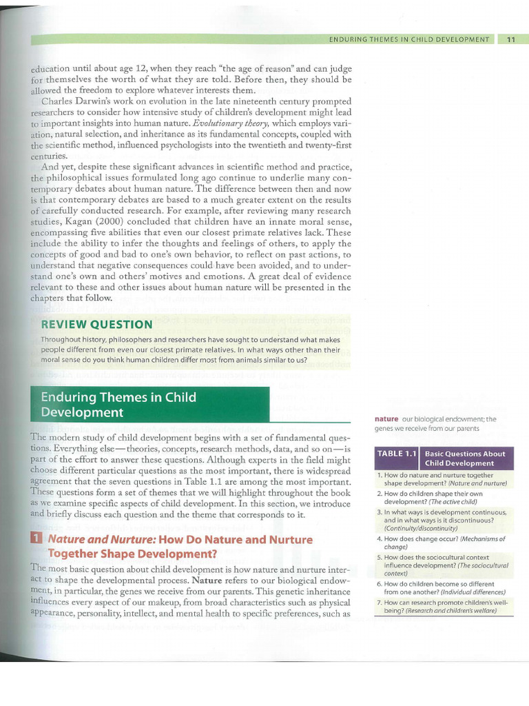 Key Themes in Child Development | PDF | Nature Versus Nurture | Memory
