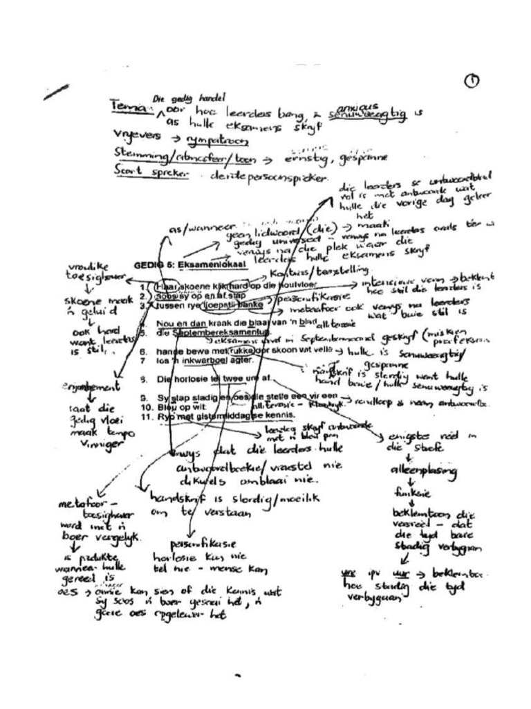 Afrikaans Poem Notes Gr. 12 | PDF