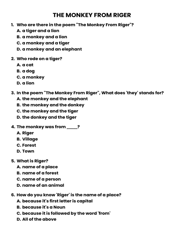 The Monkey From Riger | PDF