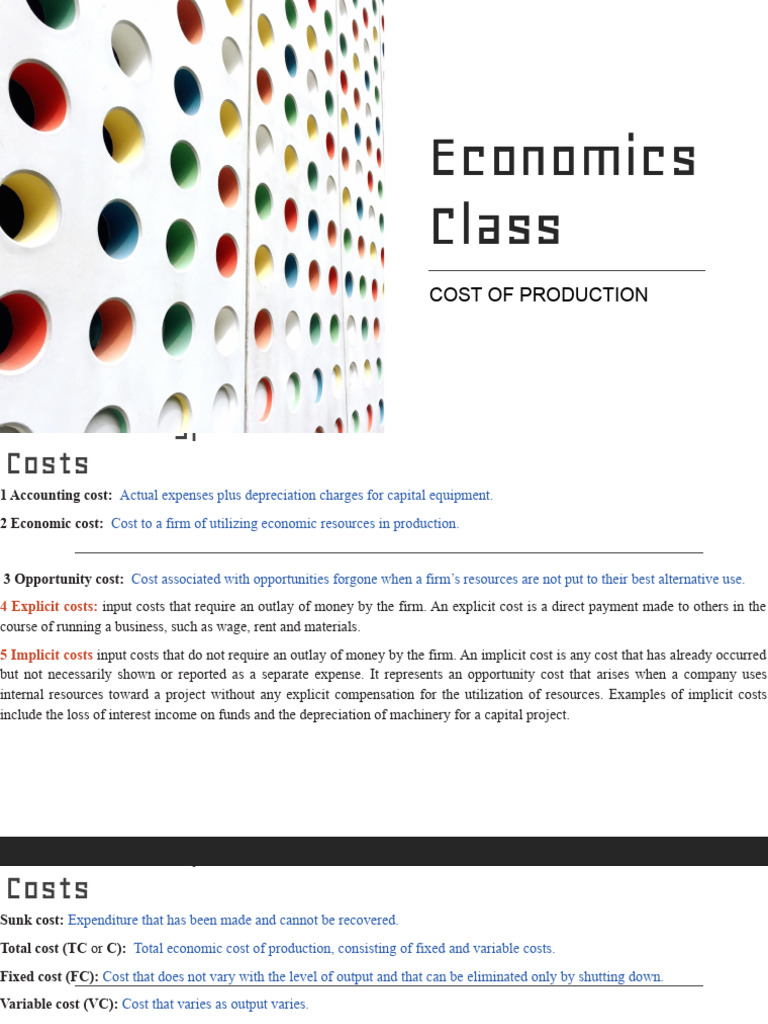 Types of Production Costs Explained | PDF