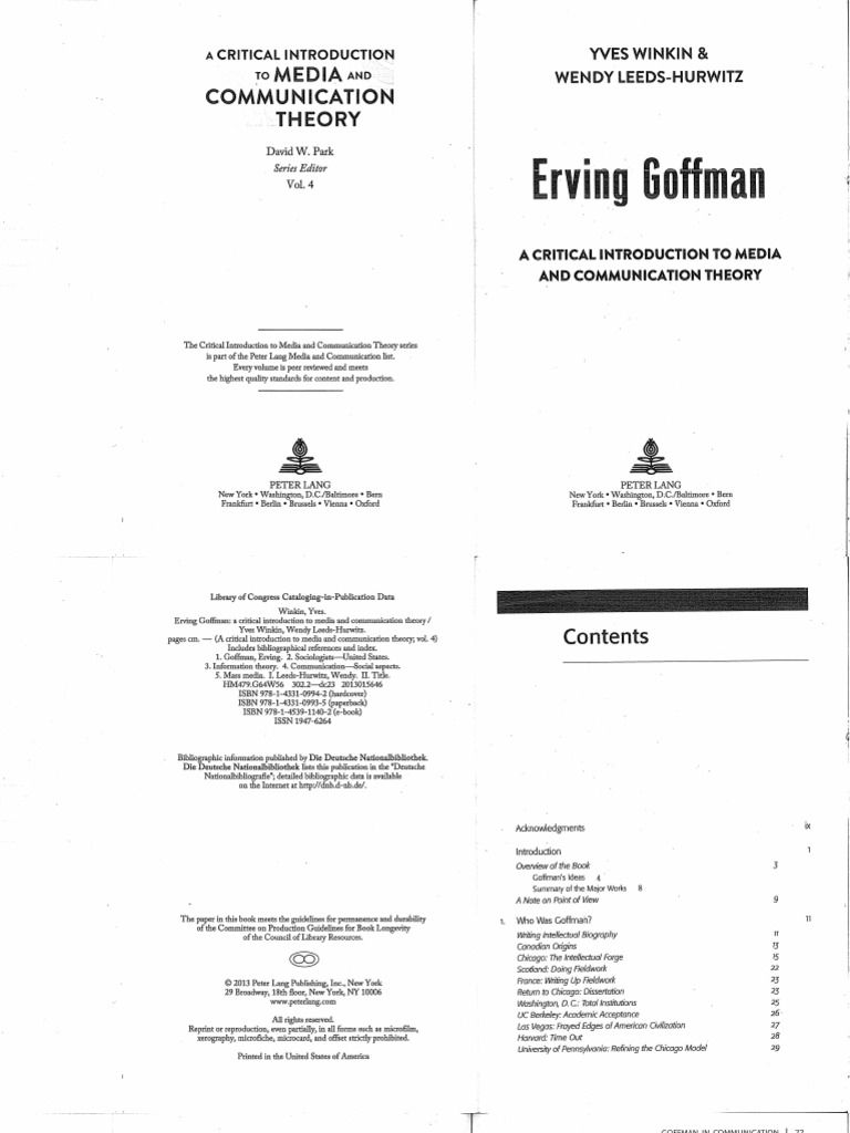 Goffman, E. - Goffman in Communication | PDF