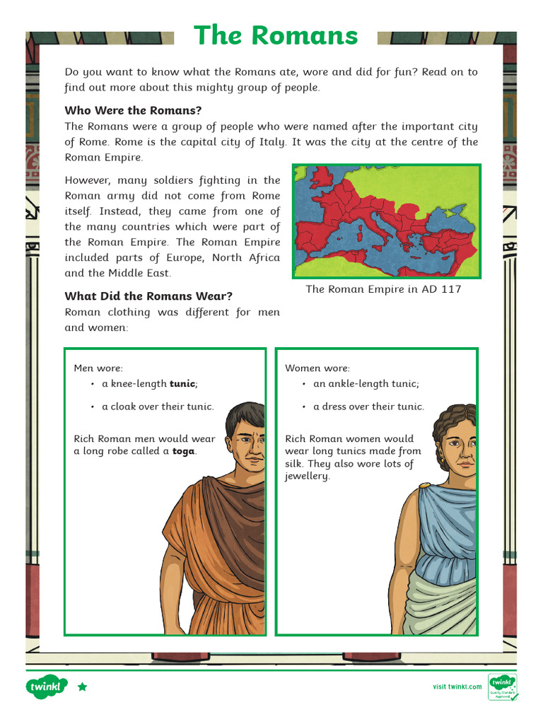 The Romans Lower Ability | PDF | Roman Empire | Clothing