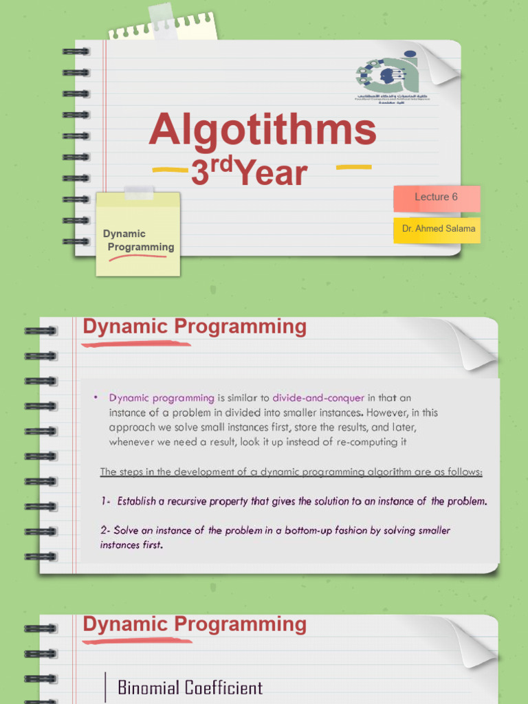 Algorithms 2024- Lecture 6.Pptx | PDF