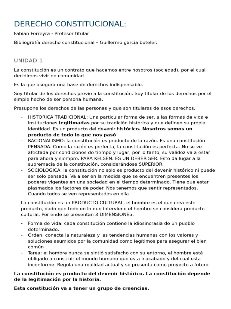 Derecho Constitucional | PDF | Debido al proceso | Constitución
