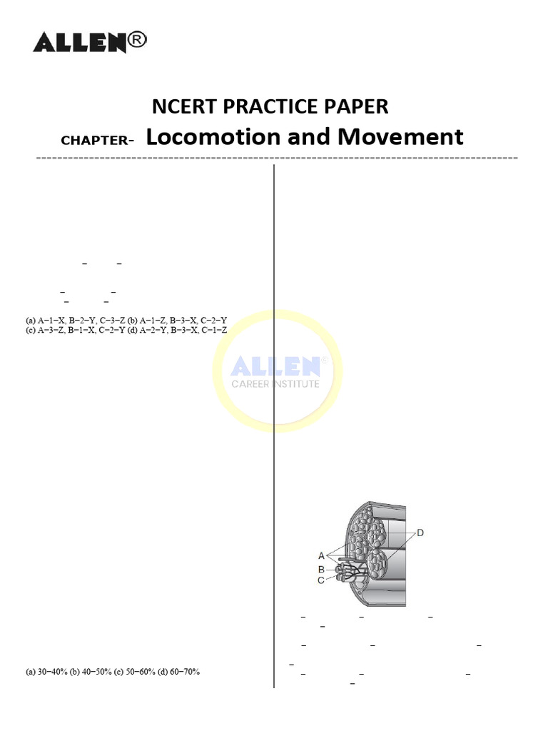 LOCOMOTION & MOVEMENT NCERT_250908_162240_251210_065301 | PDF ...