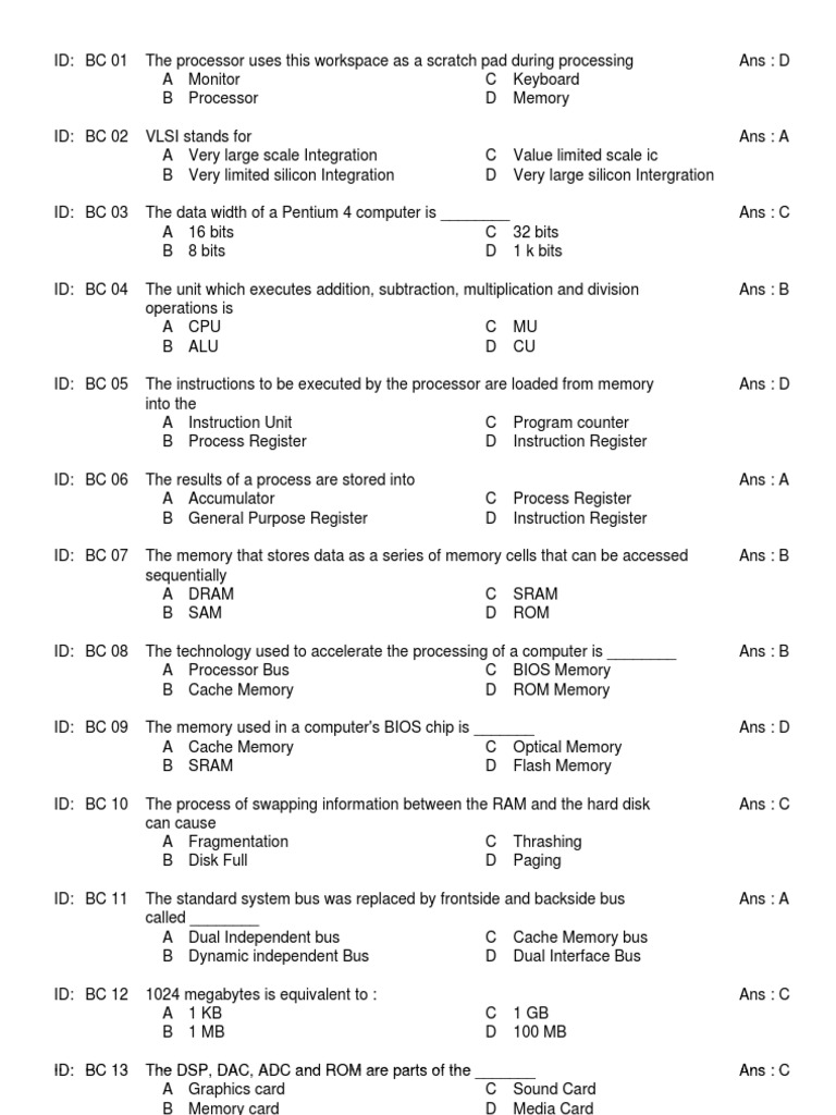 Itt Questions | PDF | Disk Storage | Computer Data Storage
