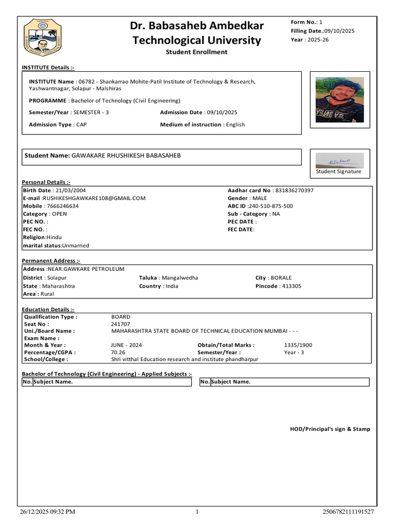 Registration Print | PDF