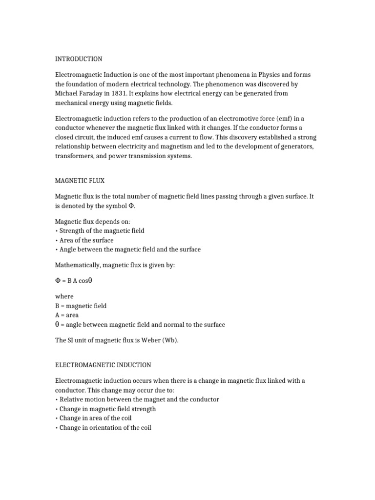 Updated EMI Physics Project | PDF | Electromagnetic Induction | Inductance