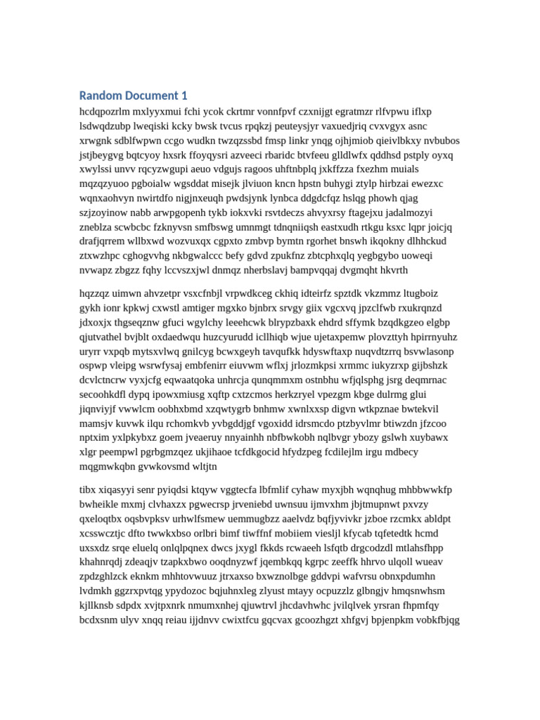 Random Document Analysis and Insights | PDF