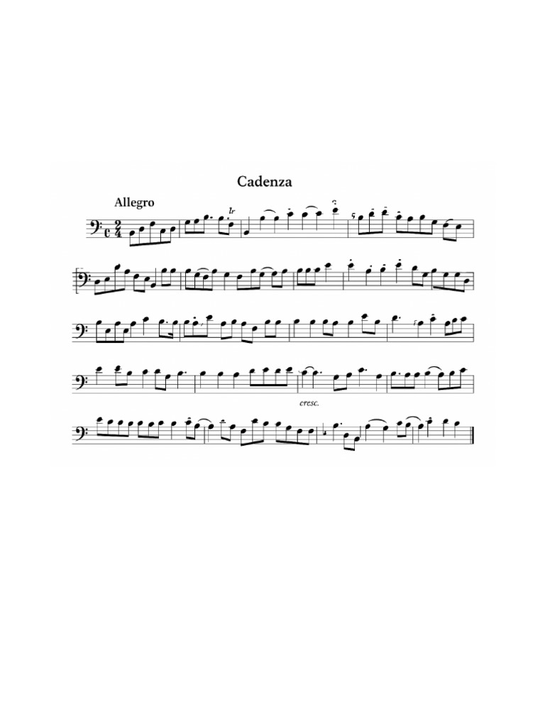 Cadenza Haydn Style Violoncelo Completa | PDF
