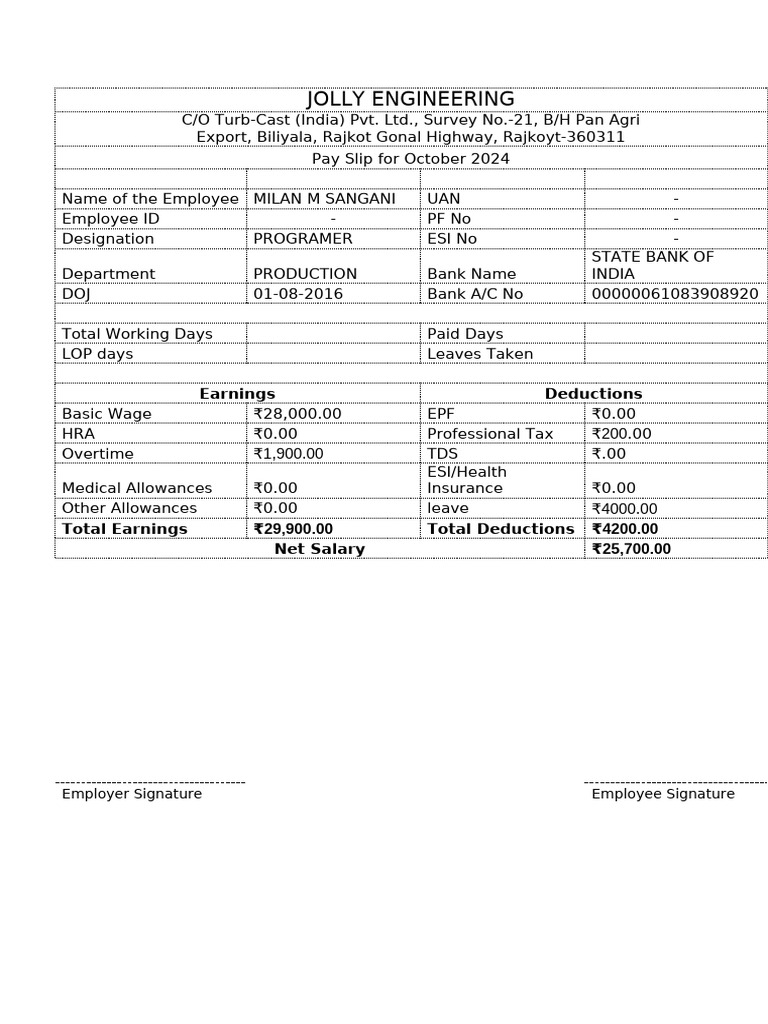 Nov. Salary Slip | PDF
