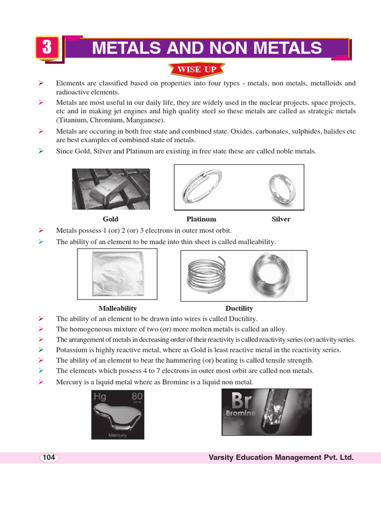 Metals and Non-Metals | PDF | Chemical Bond | Ion