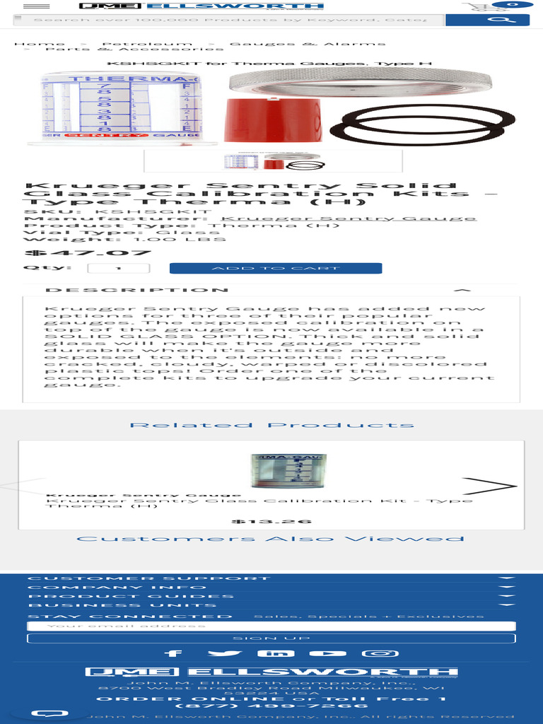 Krueger Sentry Solid Glass Calibration Kits - Type Therma (H) - John M ...