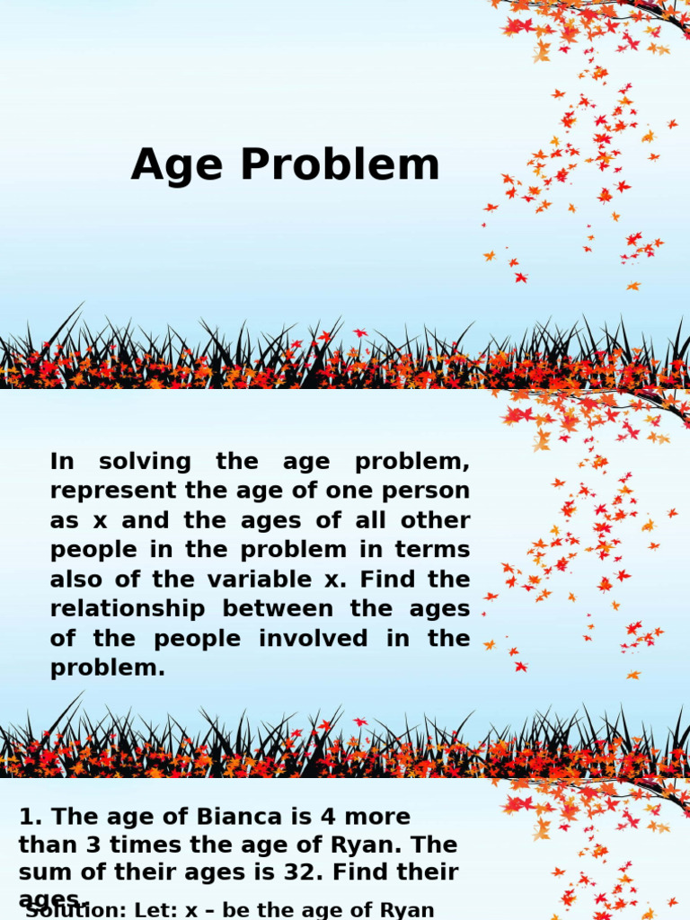 Age Problems | PDF