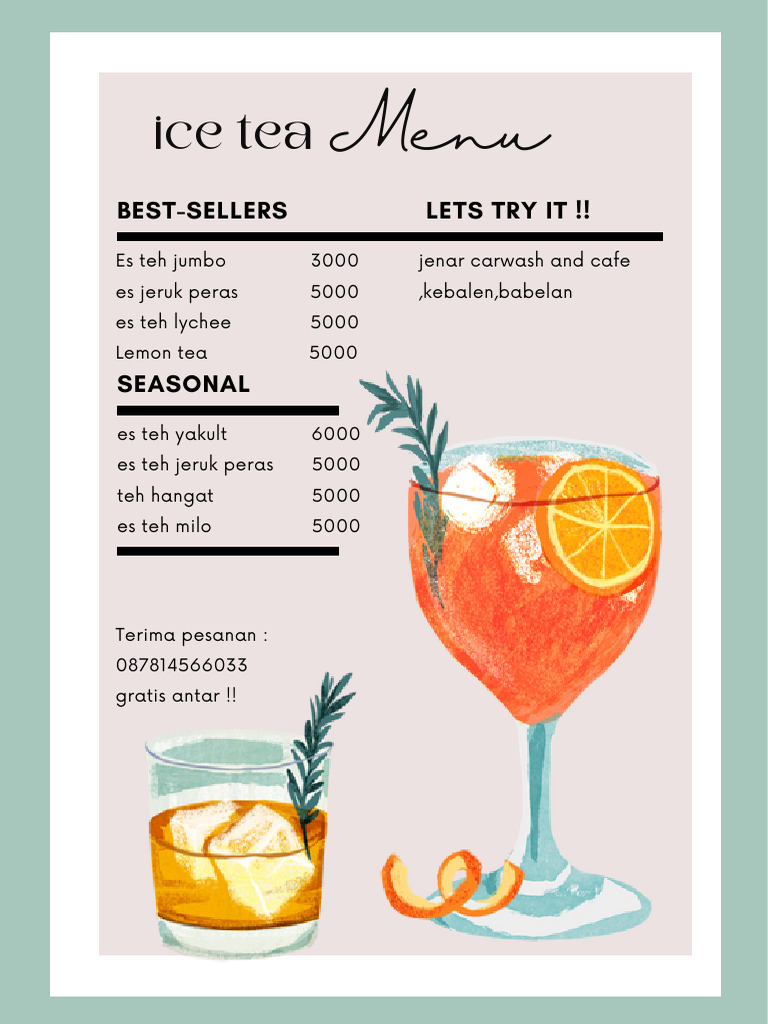 Menu Es Teh dan Minuman Segar | PDF