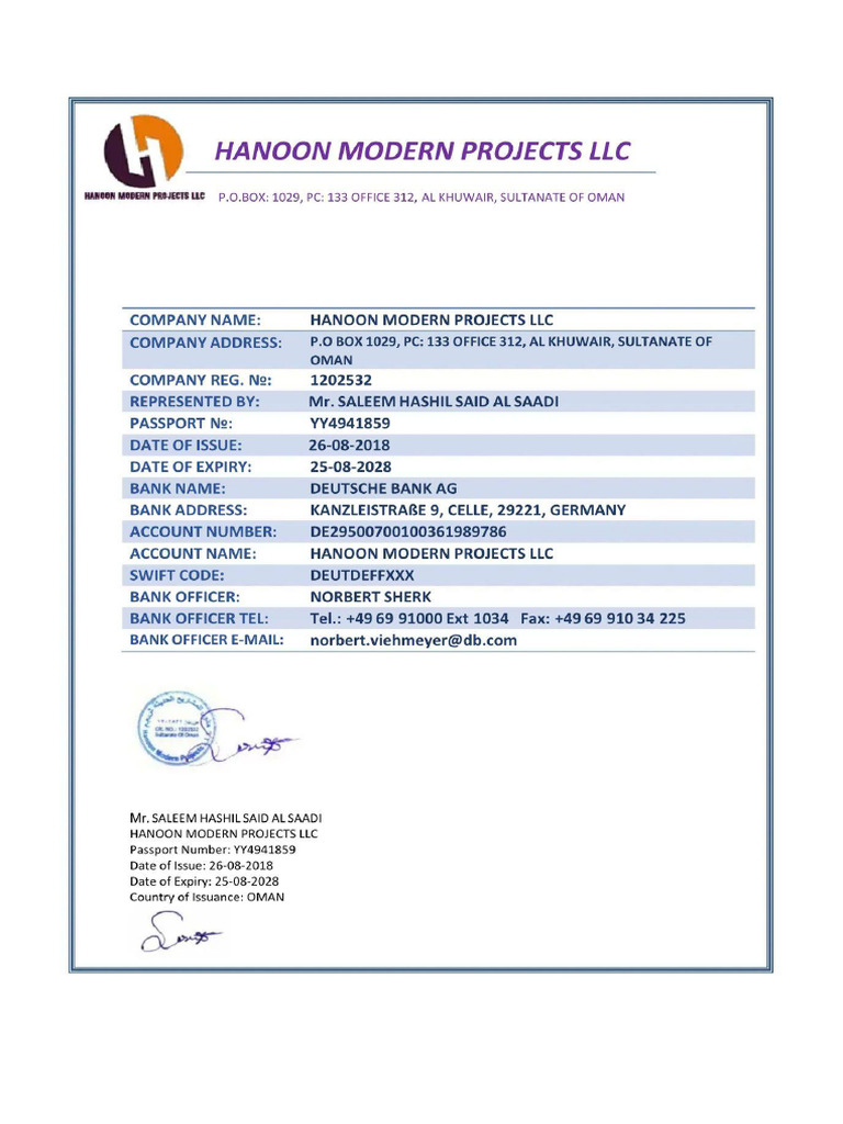 Hanoon Modern Project LLC | PDF