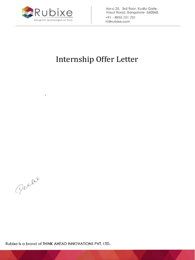 MD Huzaif Shah Offer Letter | PDF