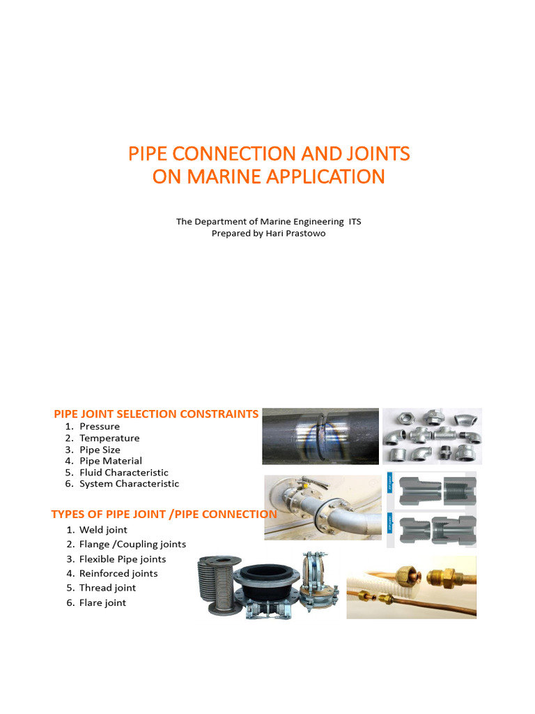 Marine Pipe Connections and Joints Guide | PDF | Pipe (Fluid Conveyance ...